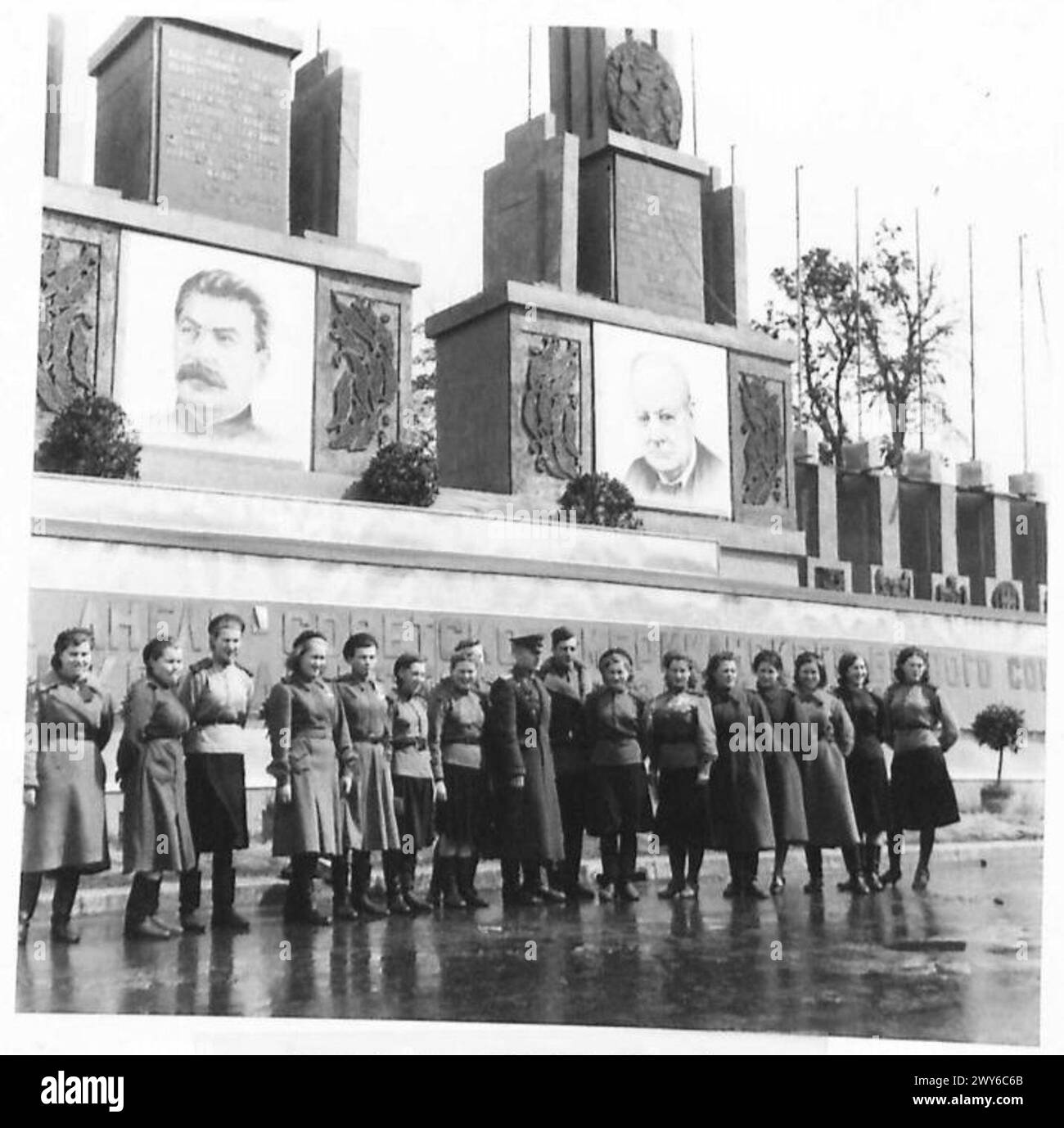 BERLIN TODAY - A group of Russian soldiers, men and women, at the ...