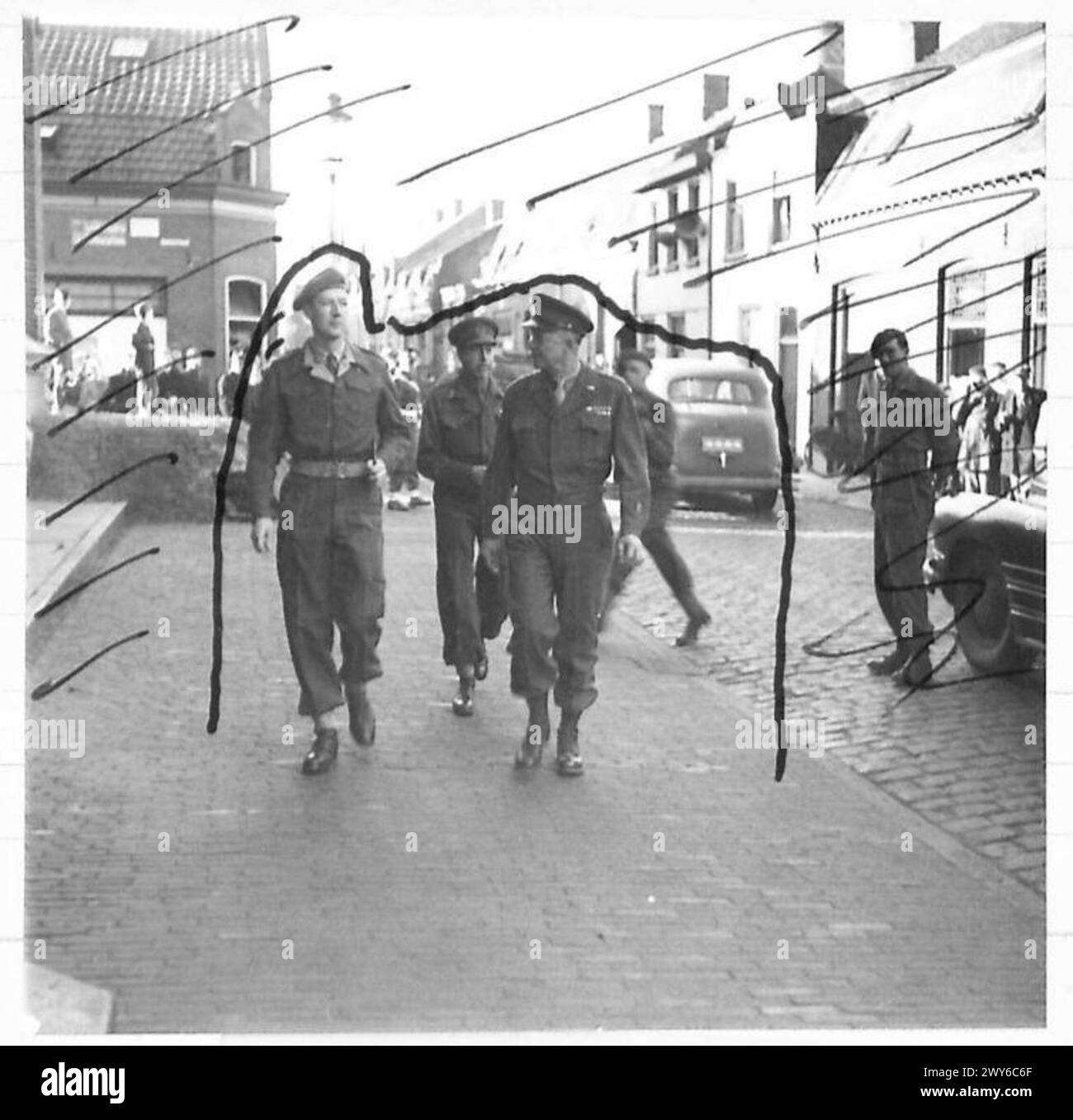 General Dwight Eisenhower visits the 1st British Corps, arriving at the ...
