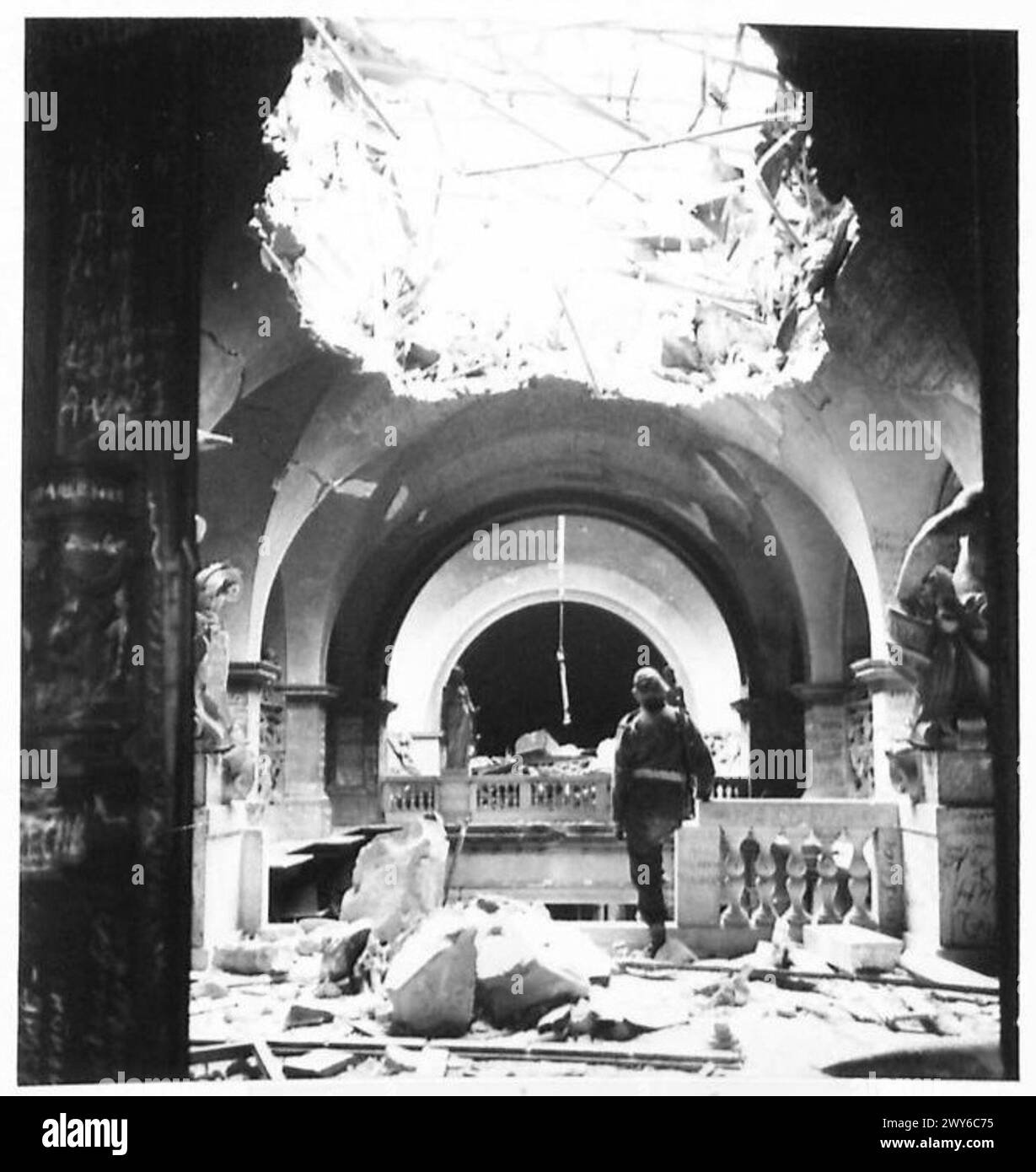 The wrecked Reichstag building in Berlin shows Russian troops' names ...