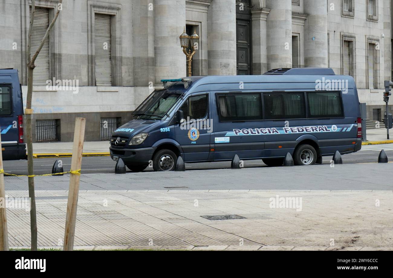 Mercedes Sprinter Federal Police Van in Plaza de Mayo Stock Photo - Alamy
