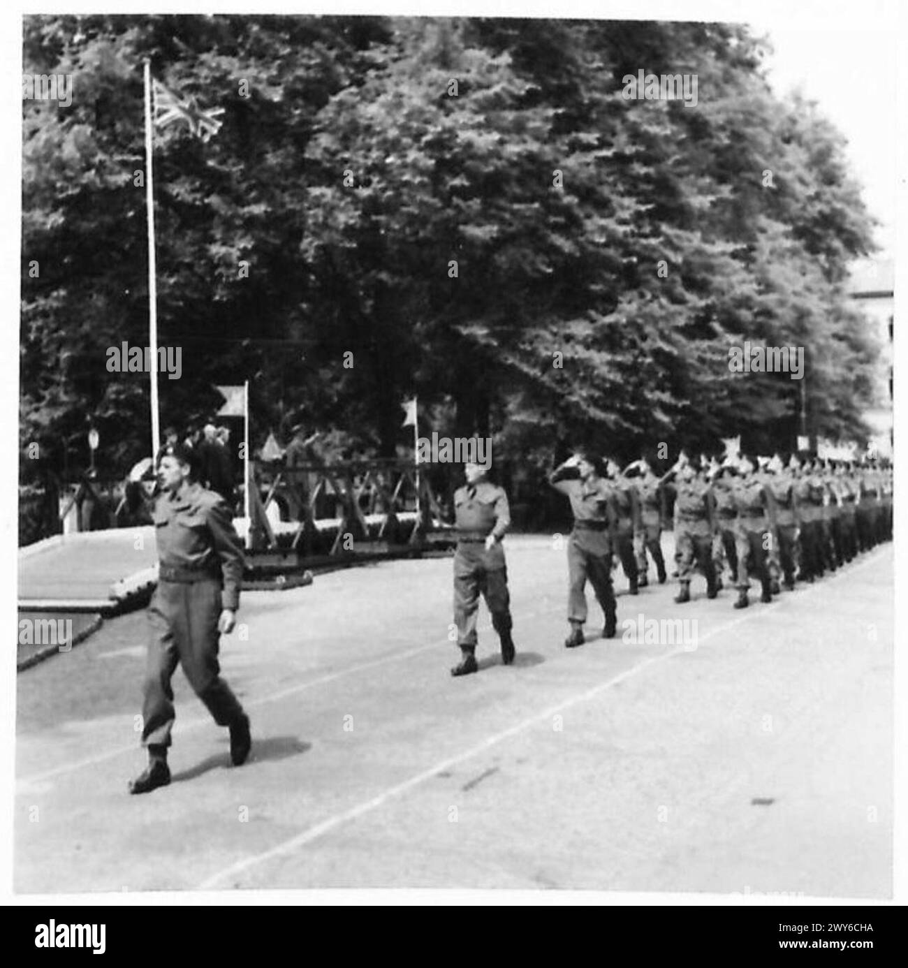 Members of the Recce Regiment are shown marching past during a parade ...