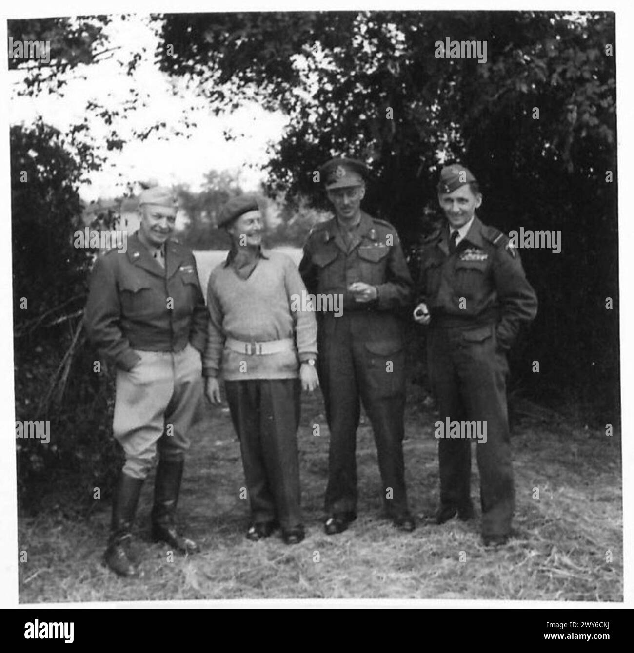 ALLIED CHIEFS MEET IN NORMANDY - Left to right:- General Eisenhower ...