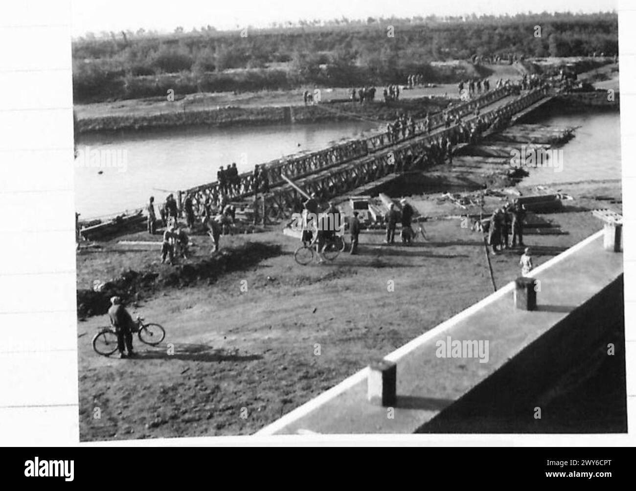 BRIDGING - Bridge under construction. , British Army, 21st Army Group ...