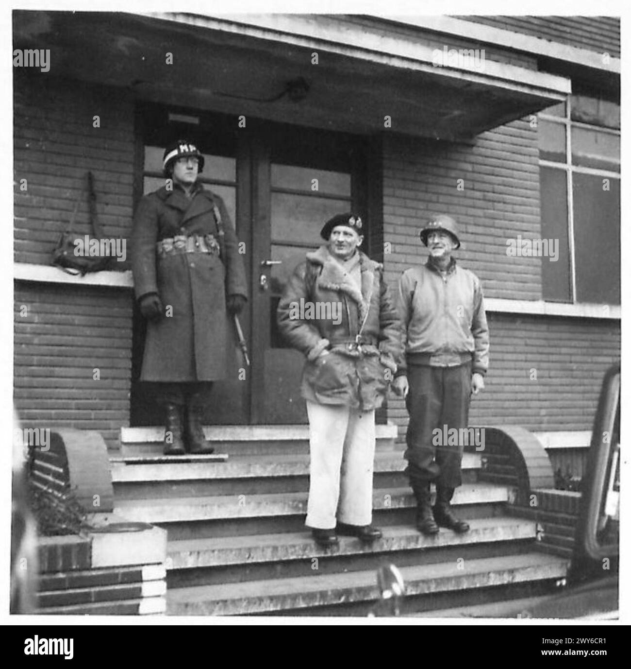 Field-Marshal Montgomery meeting General Hodges, commanding officer of ...