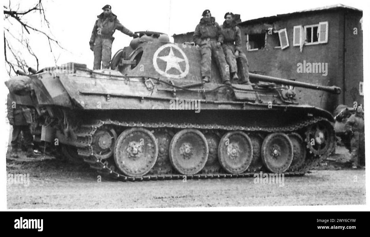 BRITISH TROOPS ENTER AND OCCUPY KLEVE - Panther Tanks being used by the ...