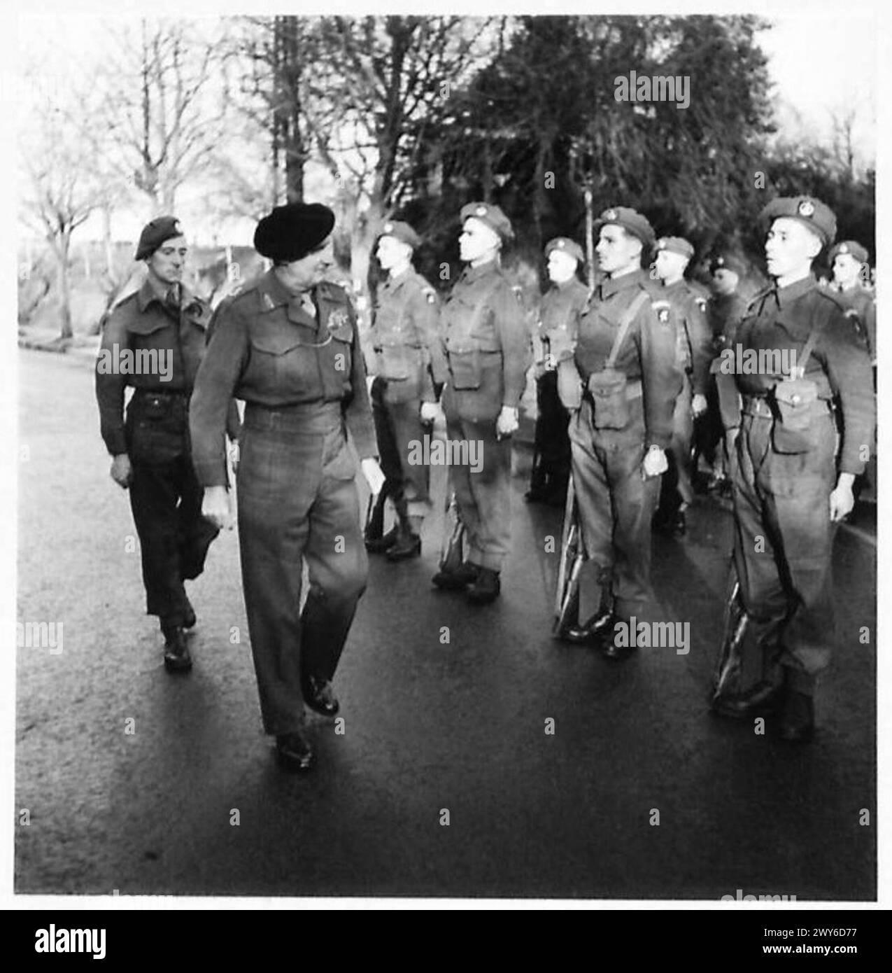 Field Marshal Montgomery inspects a Guard of Honour of 30 Corps, which ...
