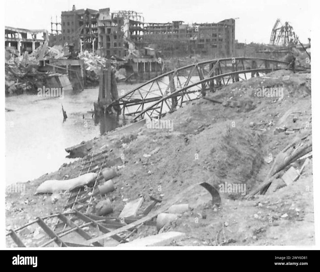 SURRENDER OF HAMBURG - A scene in the dock are at Hamburg. , British ...