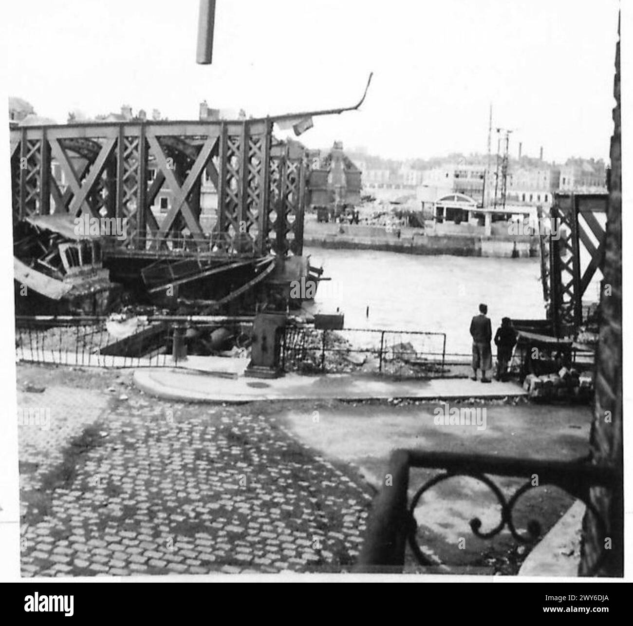 DIEPPE. - The roadway Swing Bridge at Dieppe Harbour mouth. , British ...