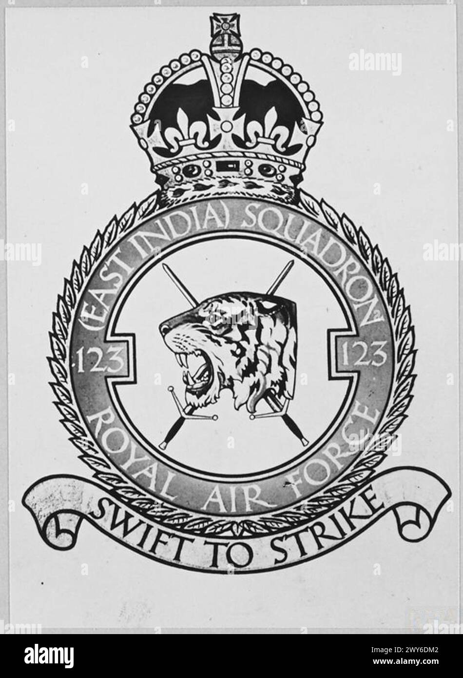 SQUADRON BADGES No.123 (INDIA) SQUADRON - Description - In front of two ...