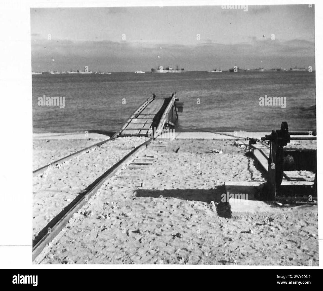 PHOTOGRAPHS OF PREFABRICATED PORT, ETC. - Trolley ramp at L.S.T ...