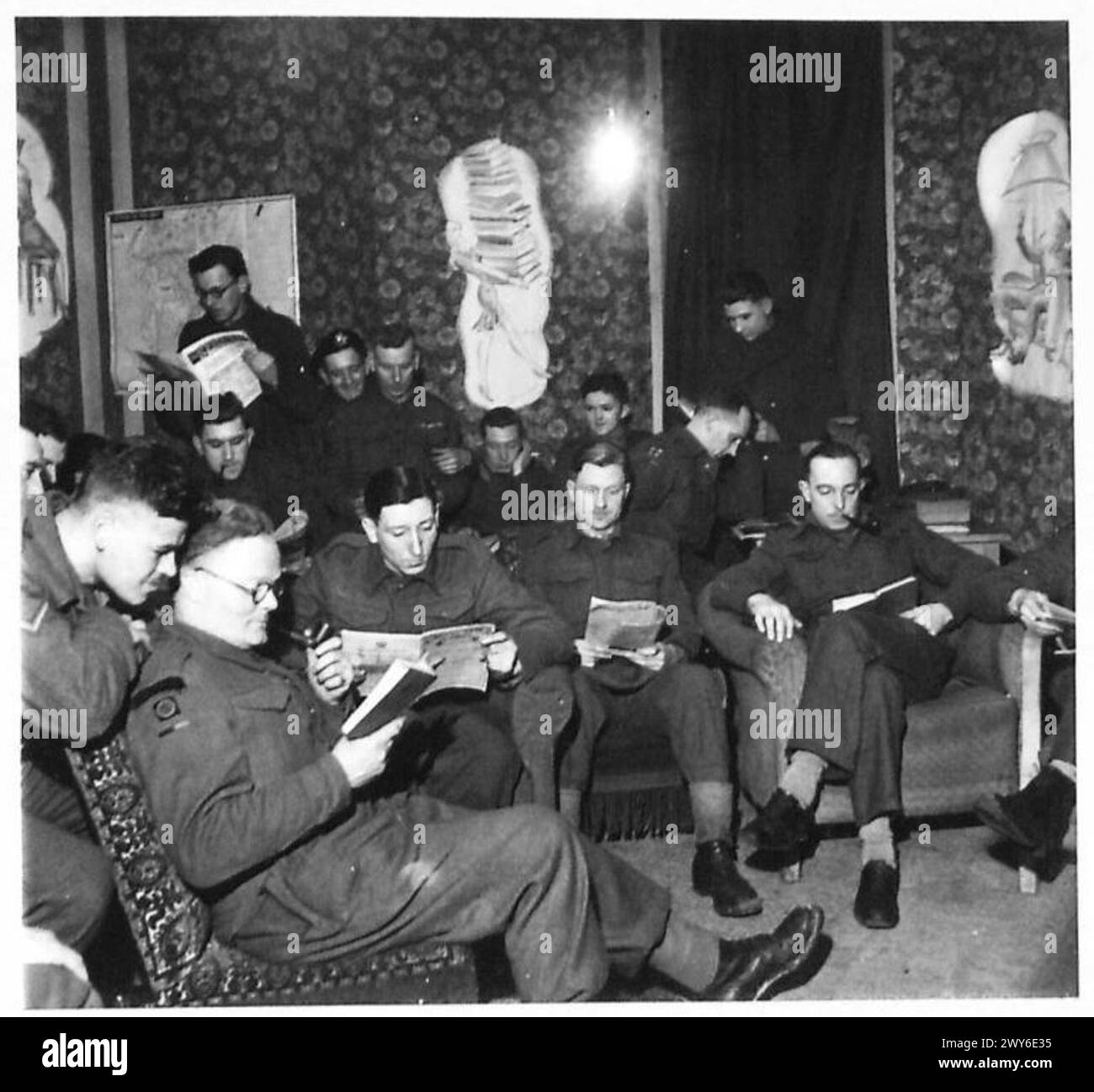 THE "9" CLUB, 2ND ARMY MAIN - The reading room upstairs. , British Army ...