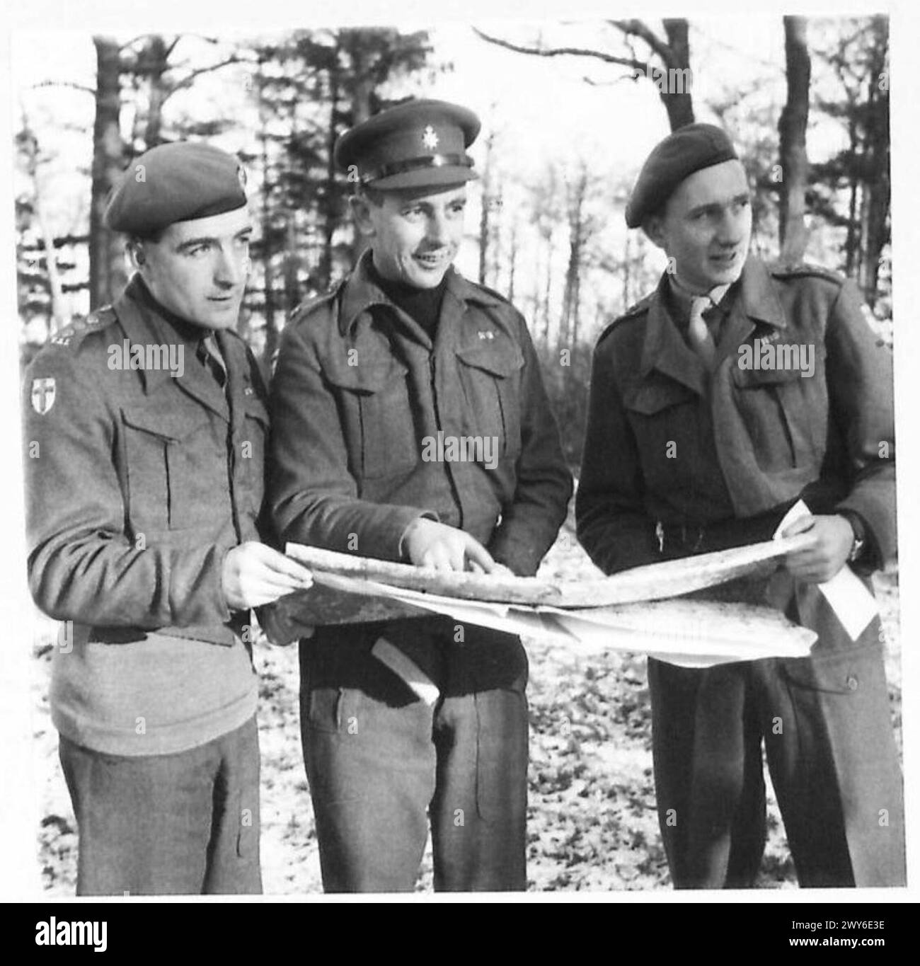 LT-GEN SIR CM DEMPSEY, KCB DSO MC - L-R: Capt. H. Whitworth, ADC Maj R ...
