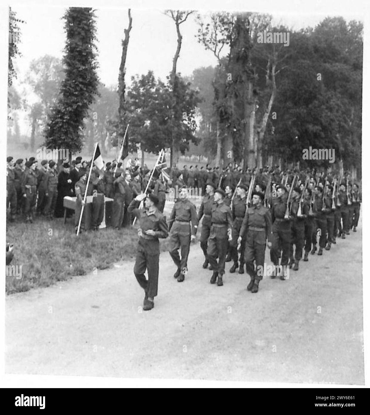 BASTILLE DAY IN NORMANDY - Commandos march past after the service. No ...