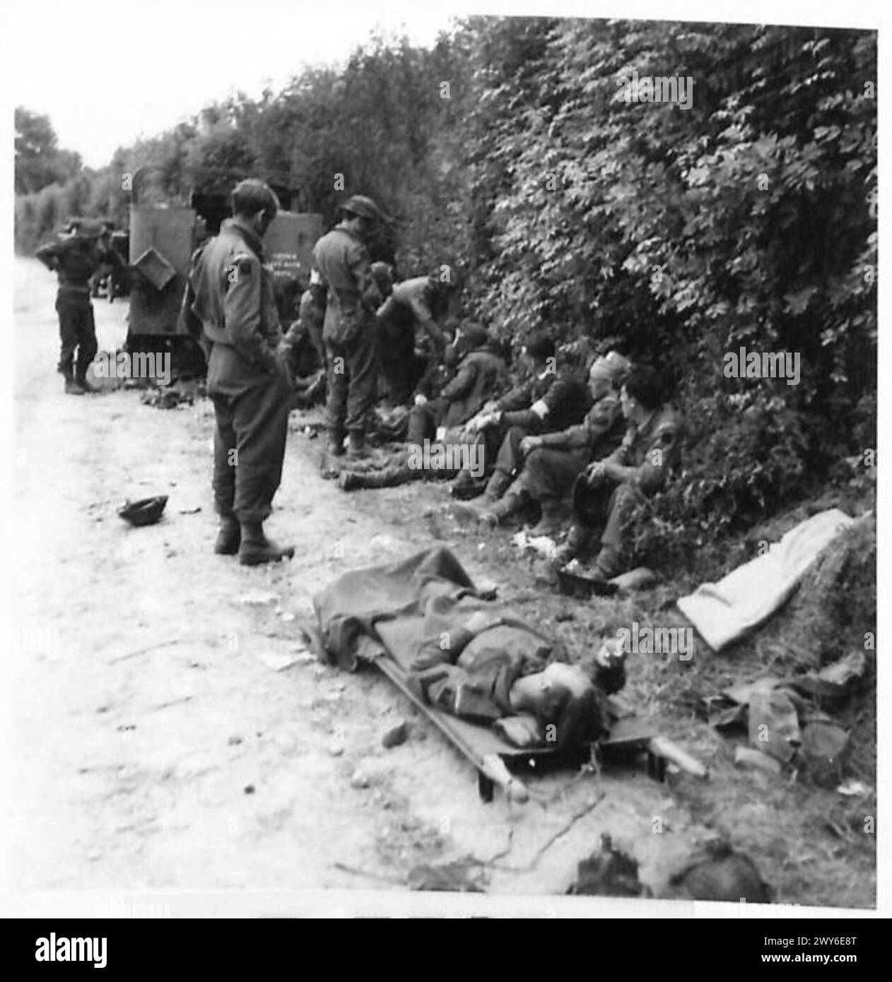 WITH OUT TROOPS IN NORMANDY - Scene at a Regimental Aid Post after the ...