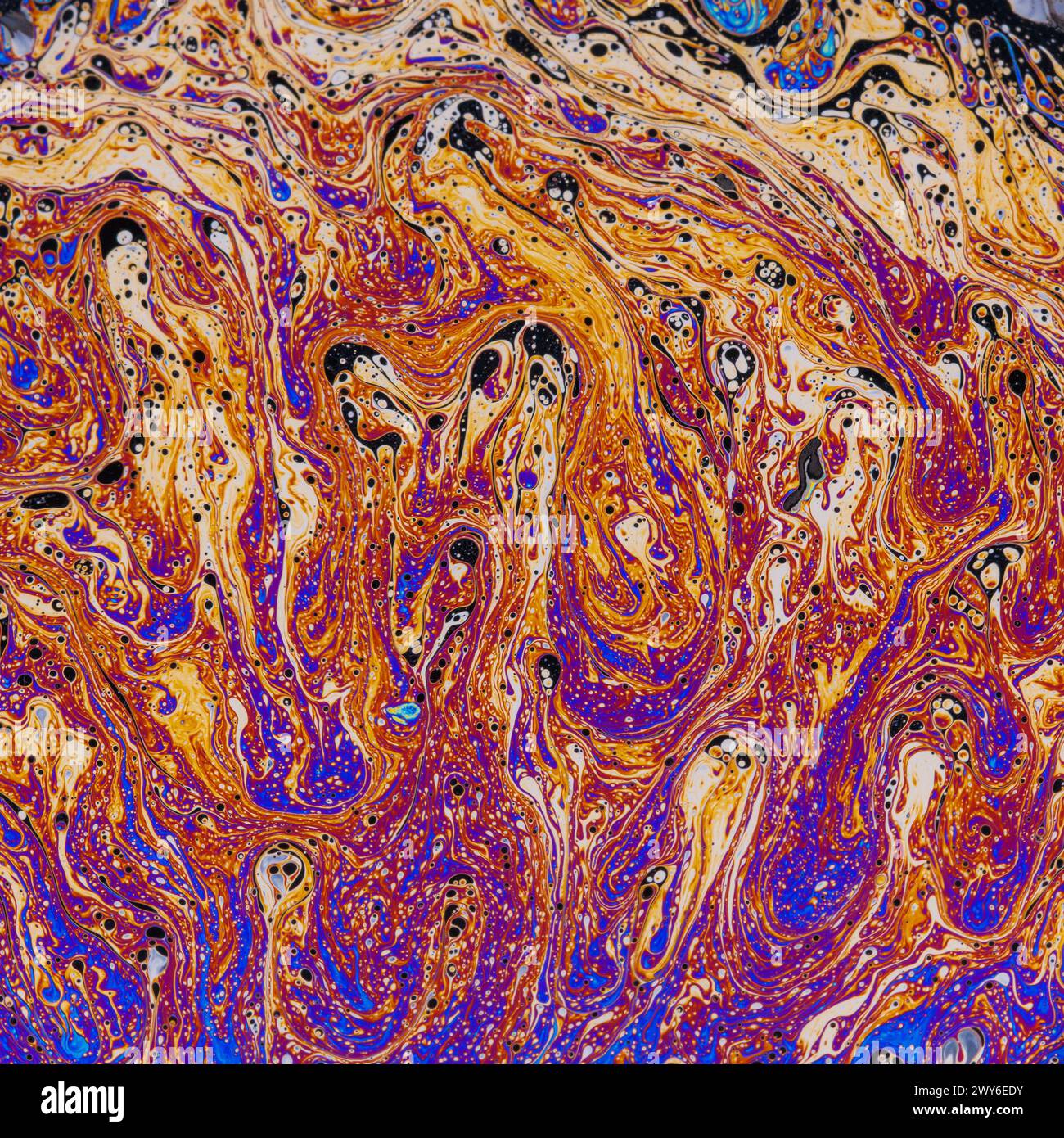 Fluid soap bubble psychedelic colorful abstract art. Surreal patterns ...