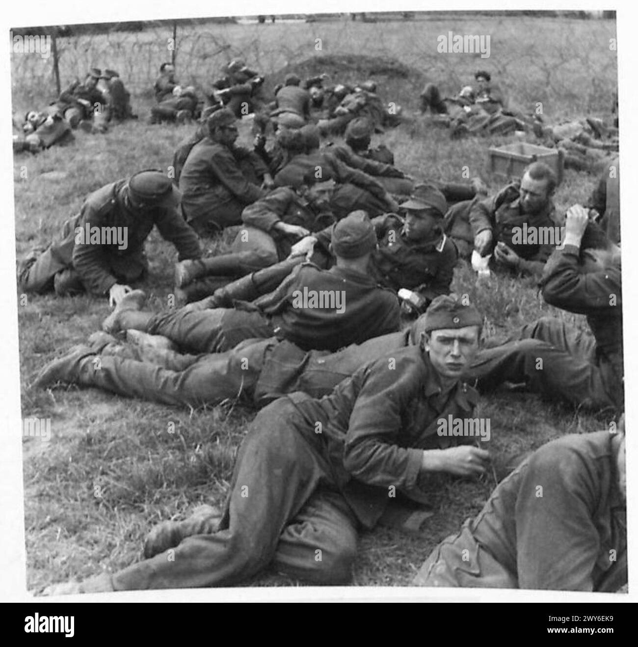 CAPTURED GERMAN PRISONERS - German prisoners in the POiH cage after ...