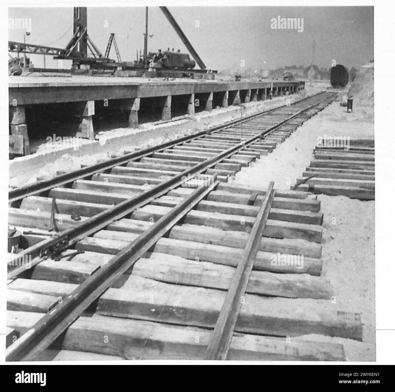Construction work on a siding and platform at Cherbourg is documented ...