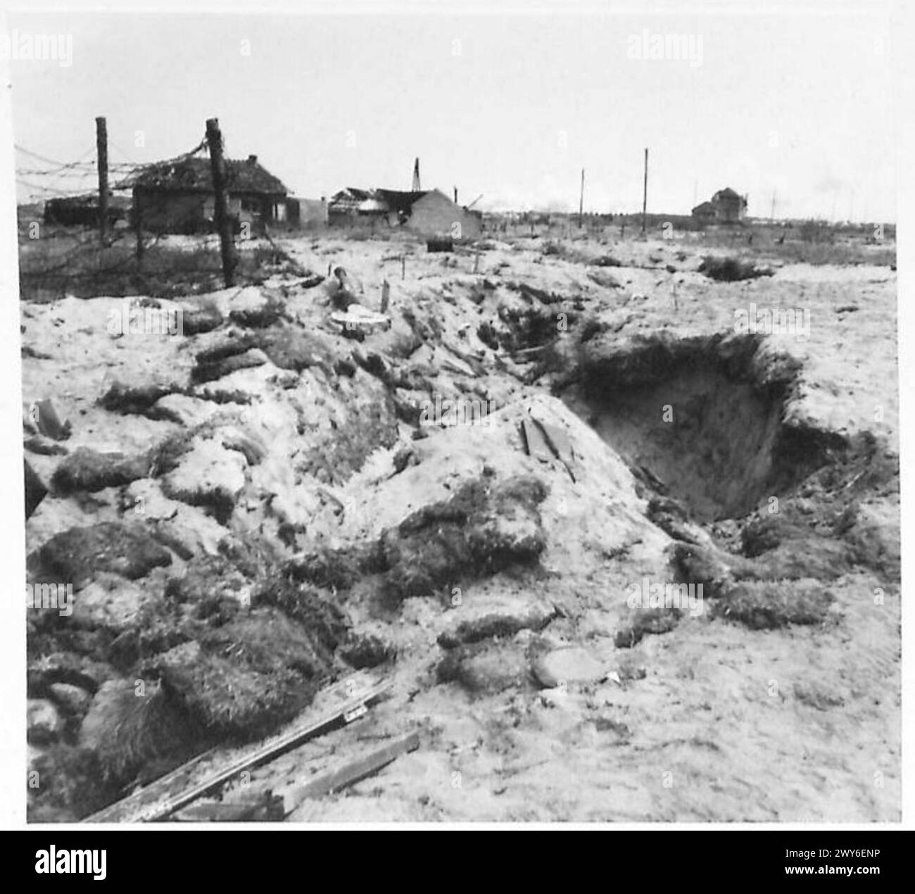 German trenches along sand dunes form part of Hitler's West Wall ...