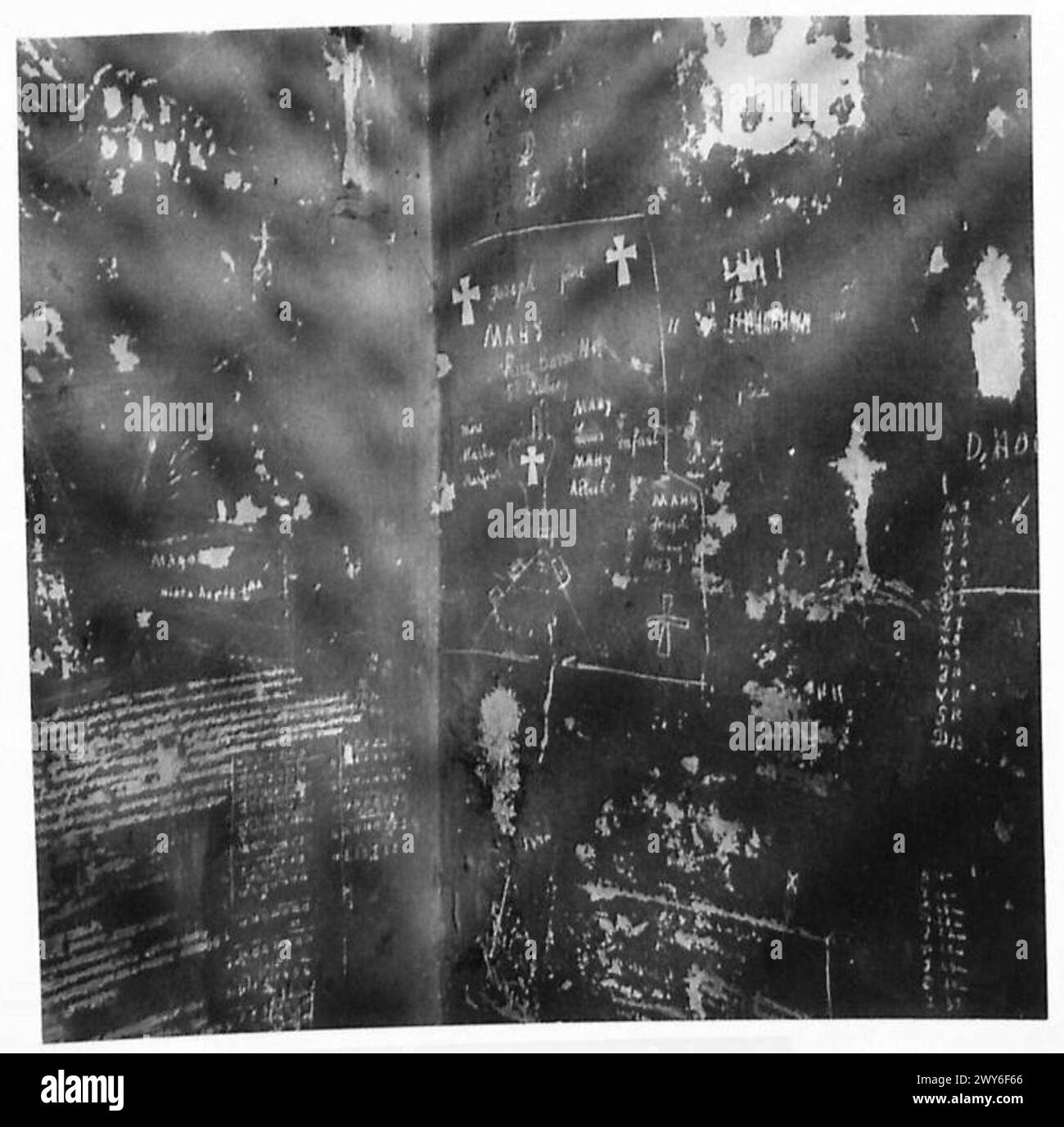 PRISON CAMP AT BREEDONCK - Writings on the walls of one of the cells ...