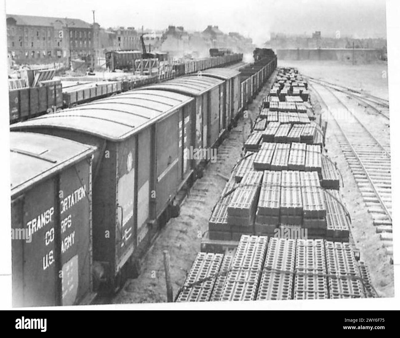 PHOTOGRAPHS OF PREFABRICATED PORT, ETC. - Marshalling yard, Cherbourg ...