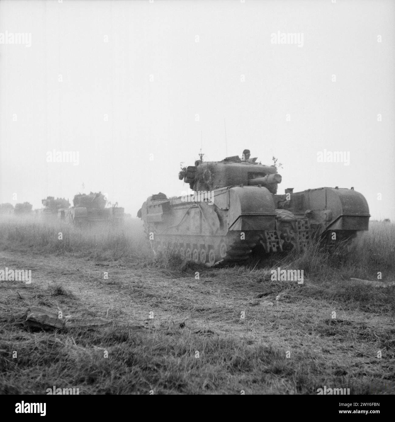 THE BRITISH ARMY IN NORMANDY 1944 - Churchill tanks moving into ...