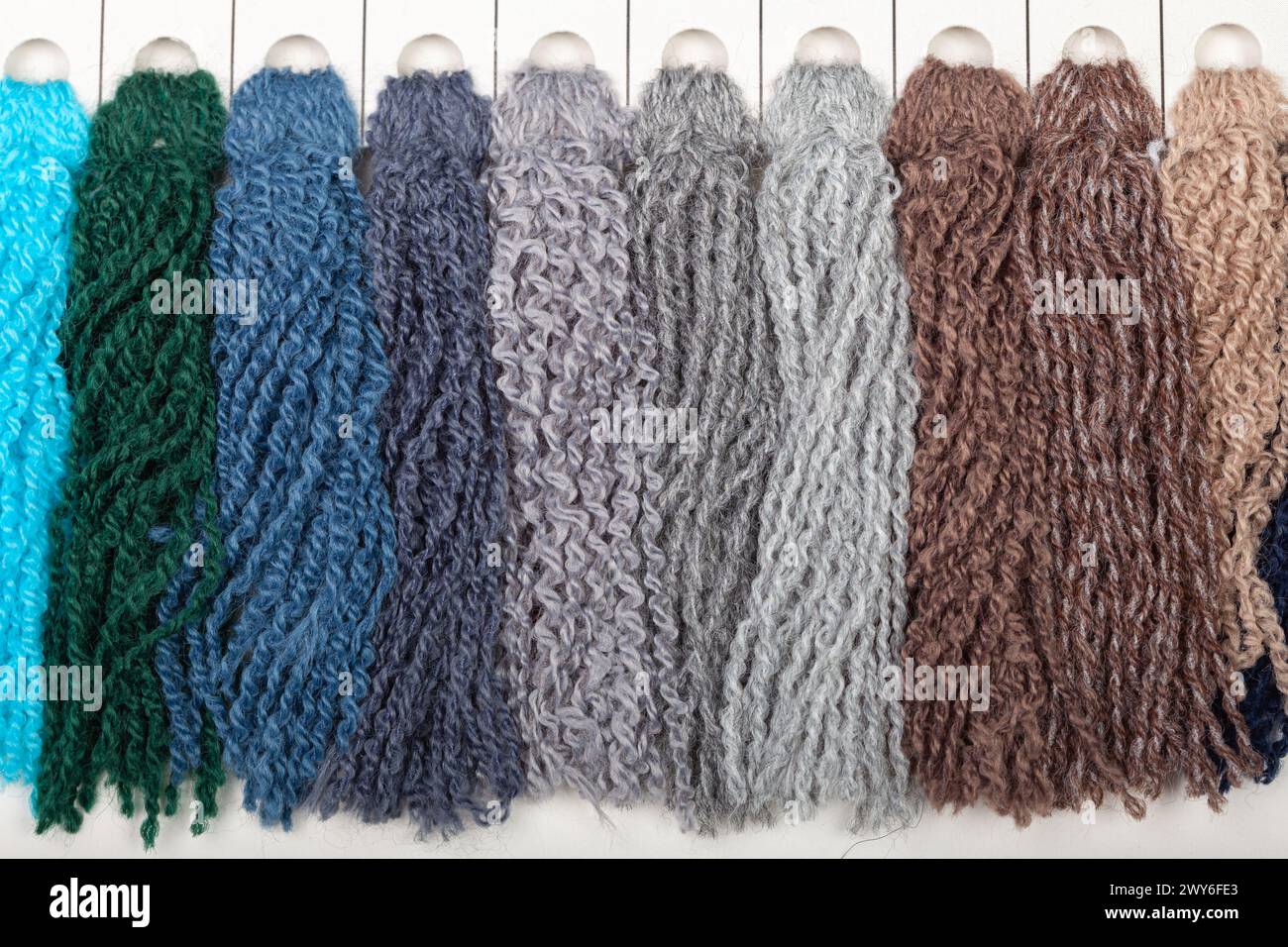 Yarn thread color samples card Stock Photo - Alamy