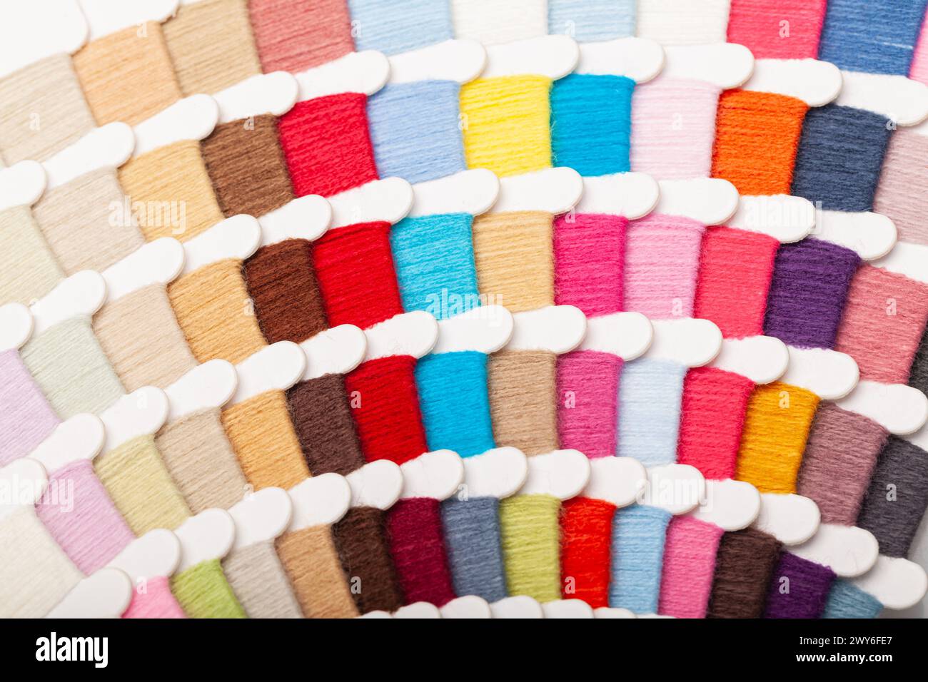 Wool yarn physical sample color card Stock Photo - Alamy