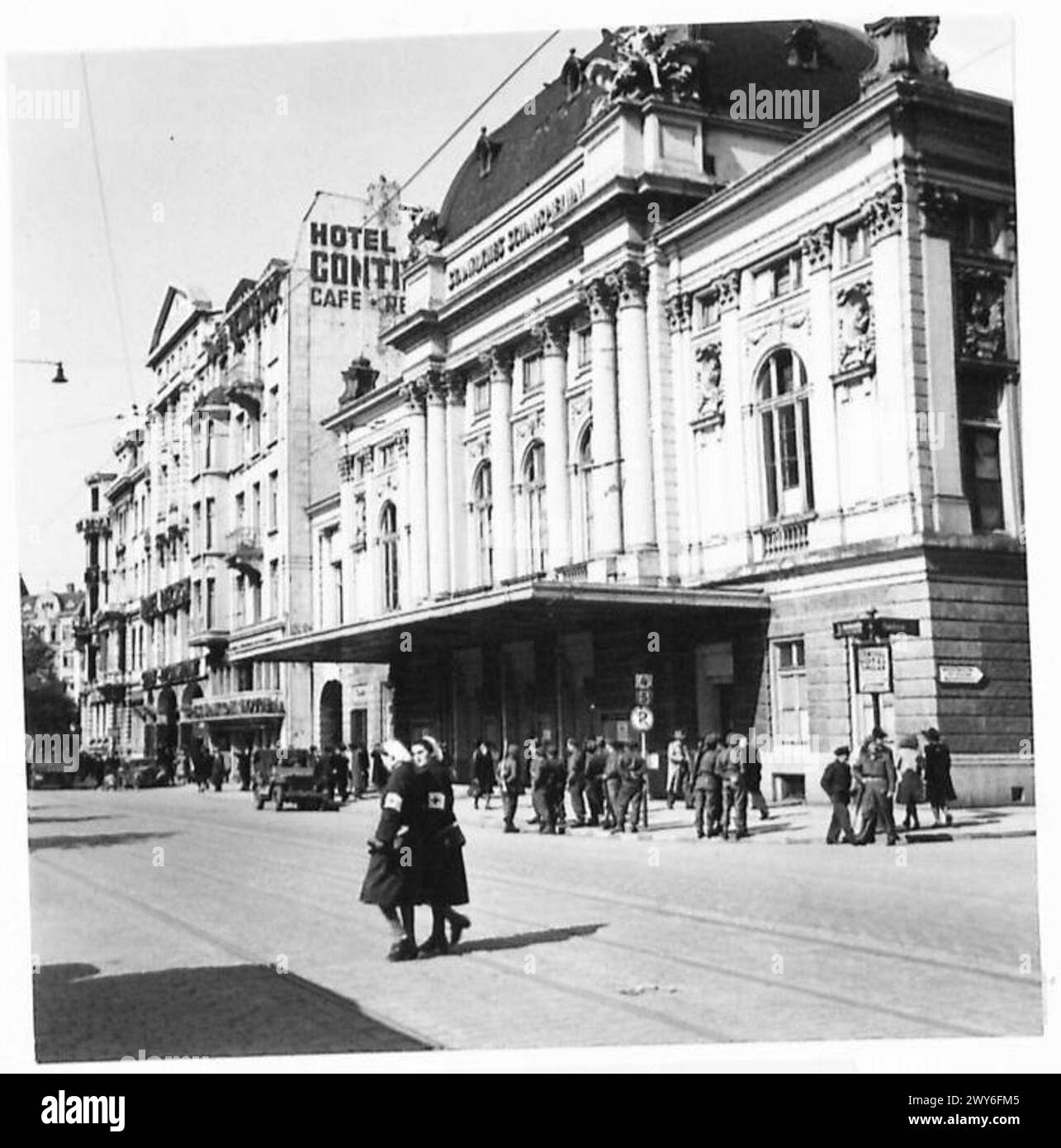 53RD DIVISION CONCERT PARTY IN HAMBURG - Exterior of the theatre ...