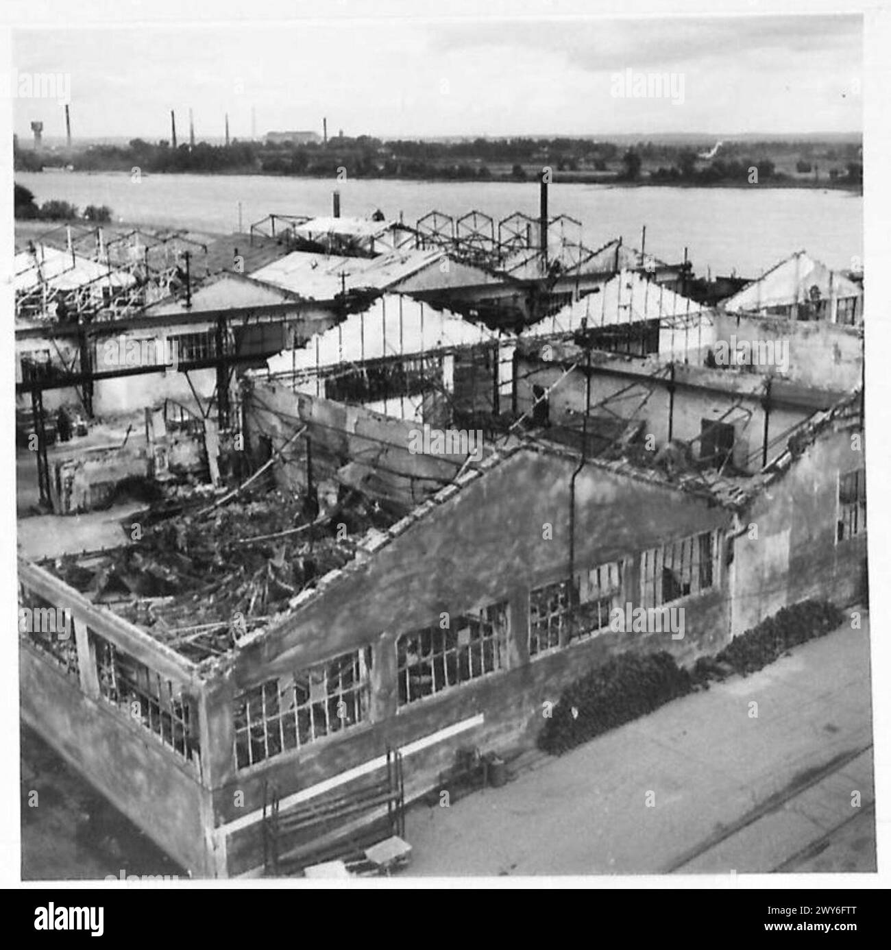 FORD WORKS AT COLOGNE - A gutted repair shop, which was one of the few ...