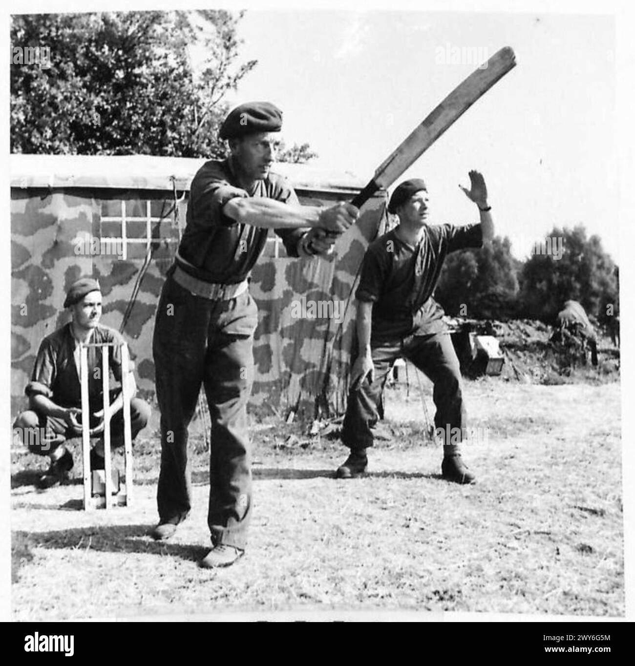 AIRBORNE DIVISION PERSONNEL RELAX - L/Cpl. E. Hardwick hitting out at ...