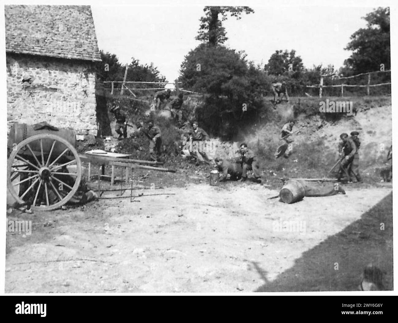 French Army commandos are pictured at exercise storming a farmyard ...