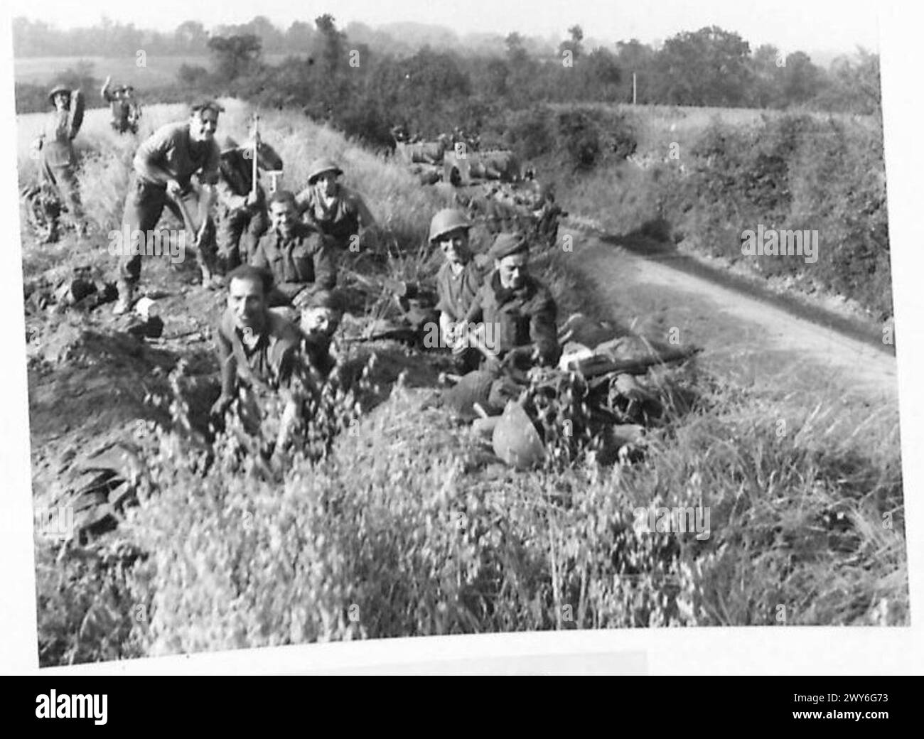 Soldiers of the King's Own Scottish Borderers dug defensive positions ...