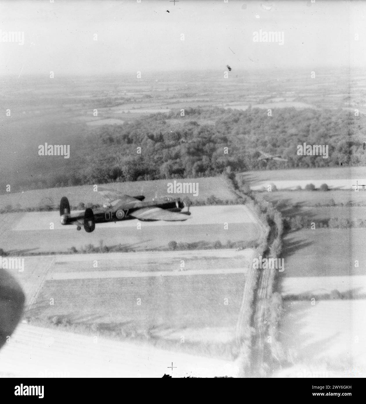 Avro Lancaster B Mk Is of No. 5 Group RAF fly low over the French ...