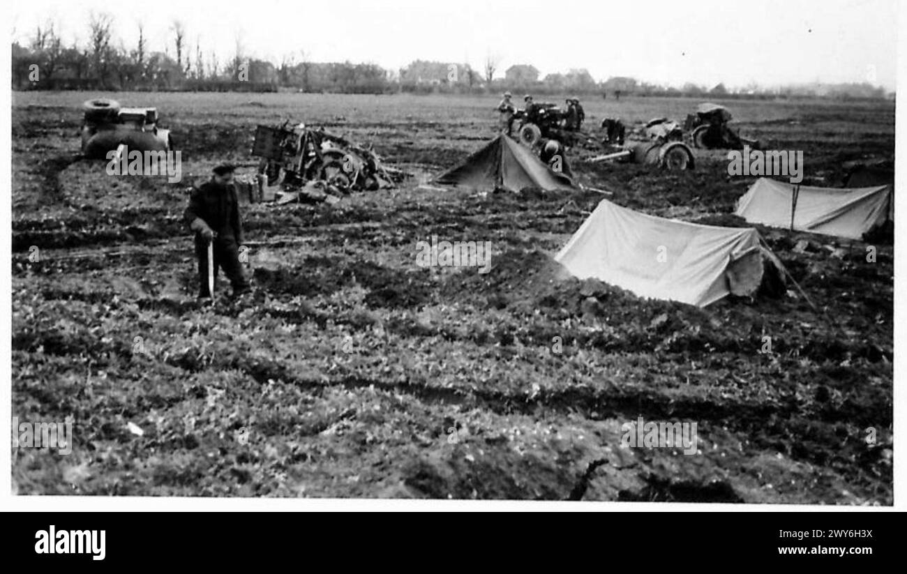 The 3rd Division Canadian Artillery prepares defensive positions near ...
