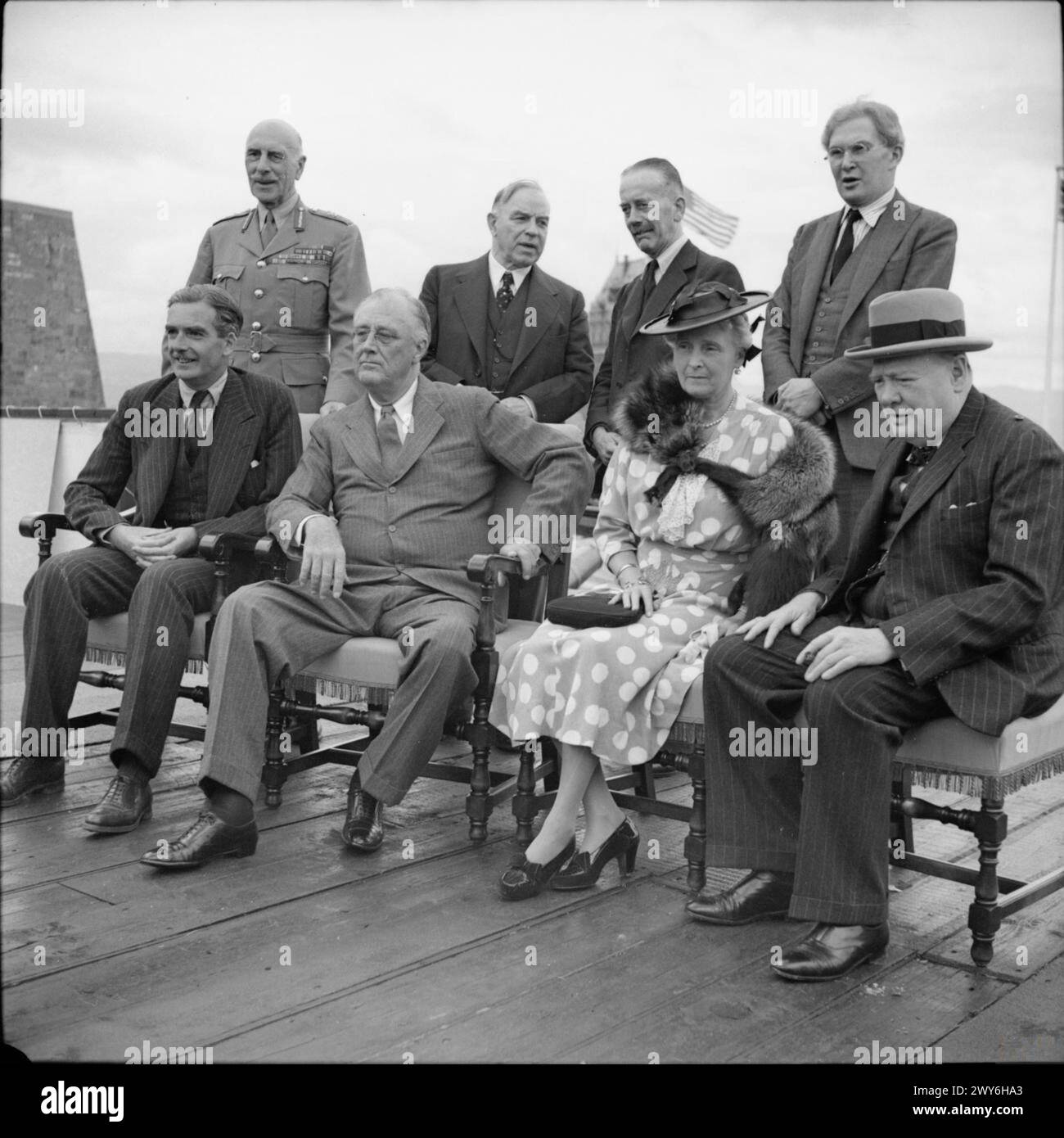 WINSTON CHURCHILL AT THE QUEBEC CONFERENCE, AUGUST 1943 - Dignitaries ...