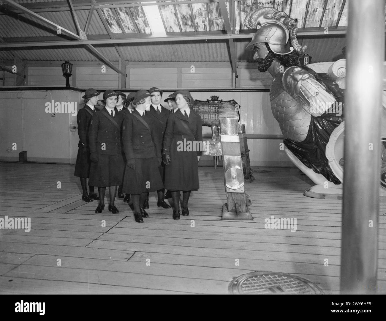WRNS AT WORK. 1940, ON BOARD THE TRAINING SHIP HMS DEFIANCE, DEVONPORT ...