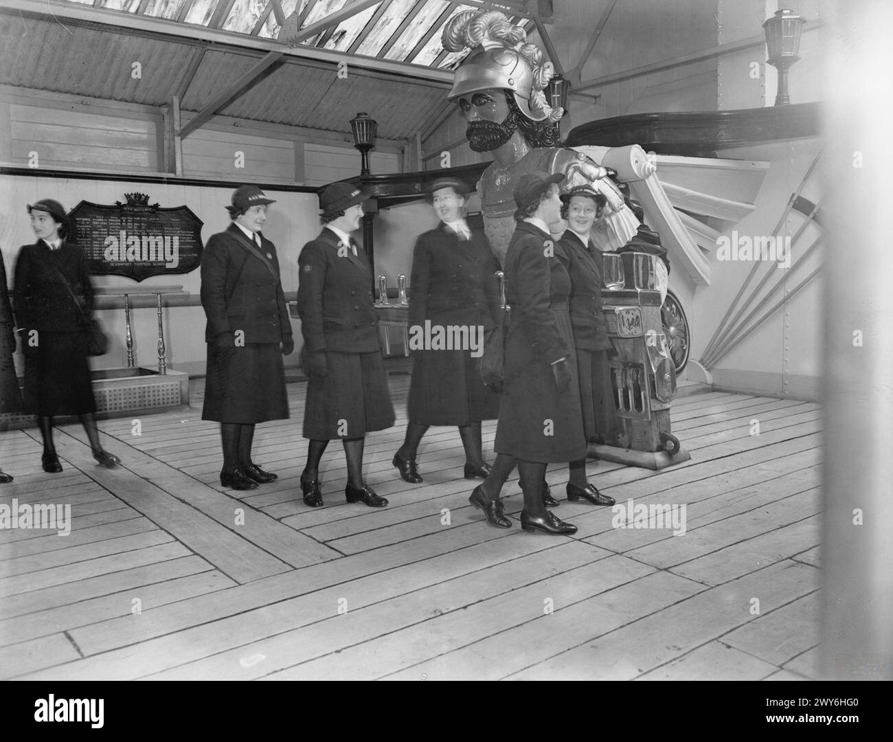 WRNS AT WORK. 1940, ON BOARD THE TRAINING SHIP HMS DEFIANCE, DEVONPORT ...