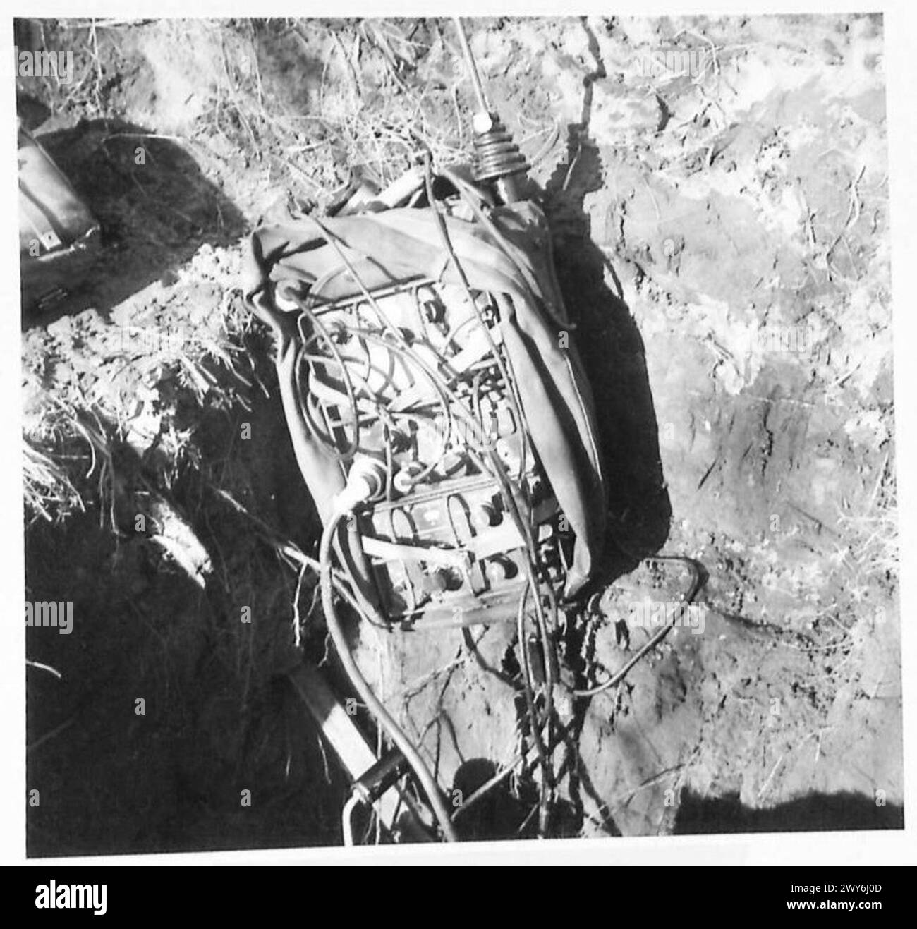 ARMY'S SIGNAL EQUIPMENT - SCR 694 in trench. Used for communication ...