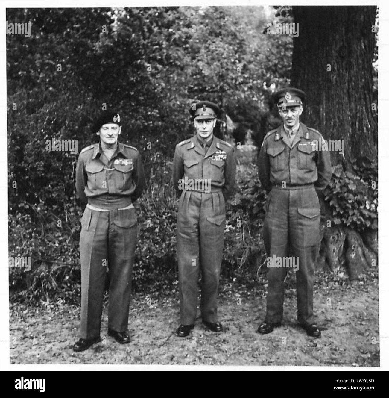 HIS MAJESTY THE KING VISITS HIS TROOPS. - Field Marshal Montgomery, H.M ...