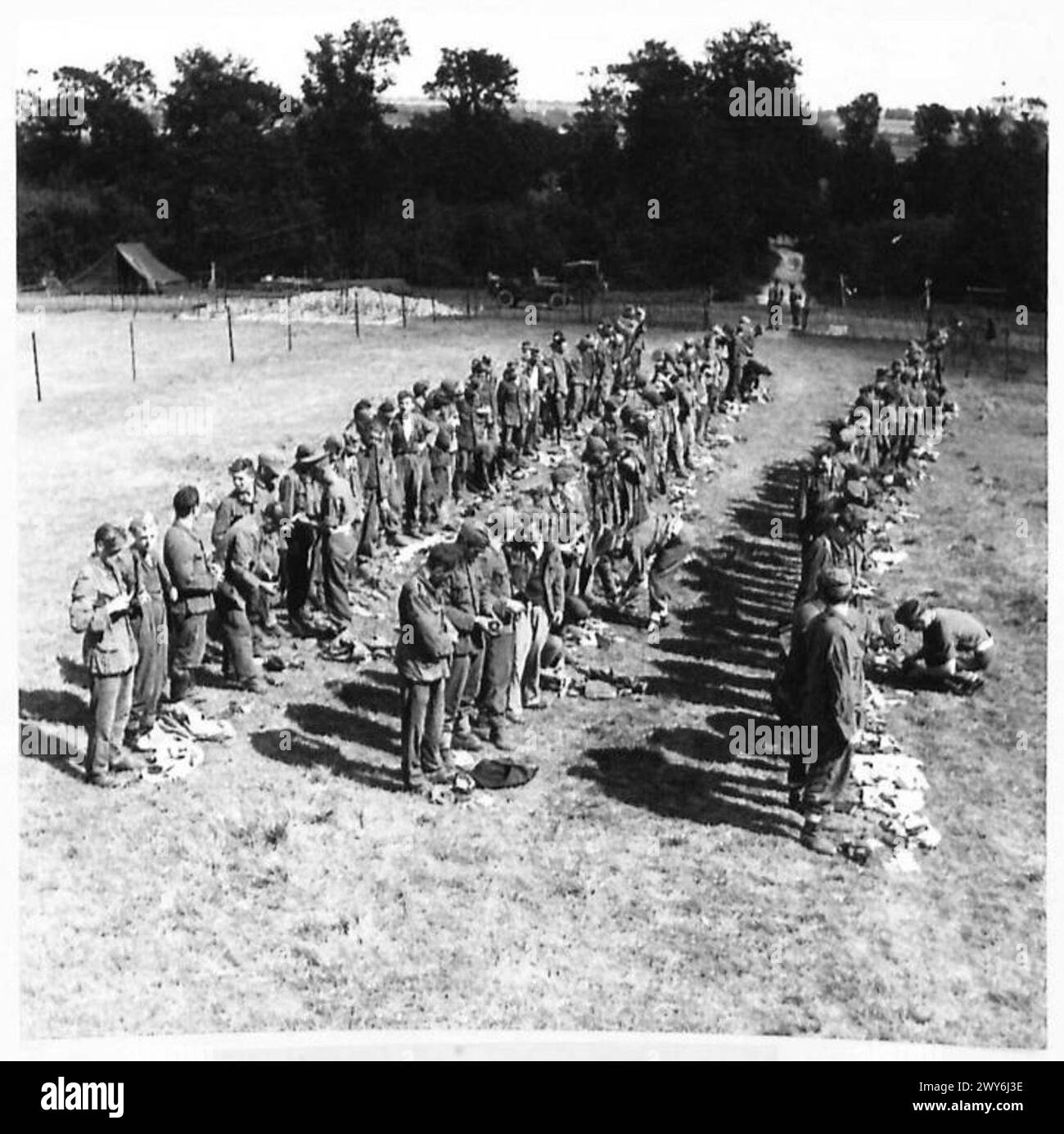 GERMAN PRISONERS OF WAR - German prisoners assembled for examination in ...