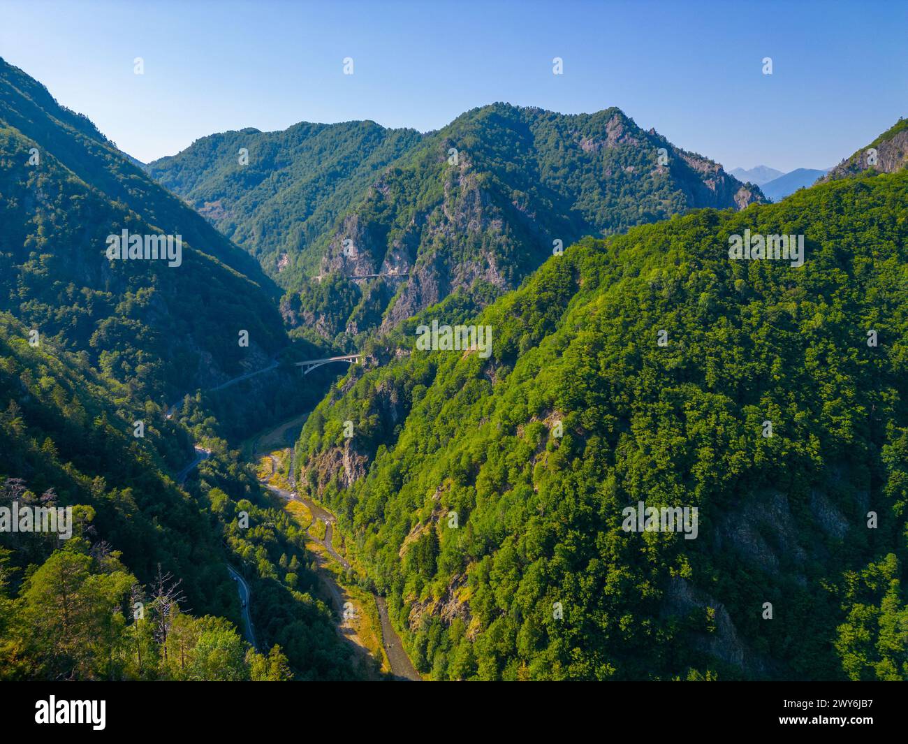 View of Arges river valley in Romania Stock Photo - Alamy