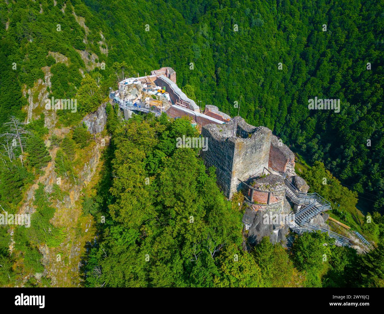 Panorama view of Poenari Citadel in Romania Stock Photo - Alamy