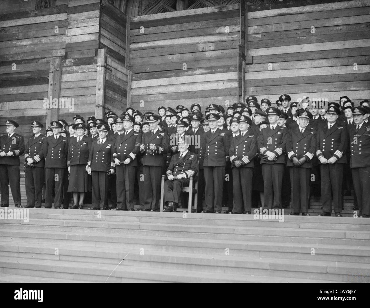 BEHIND THE ATLANTIC BATTLE. 10 JUNE 1945, ON THE STEPS OF LIVERPOOL ...