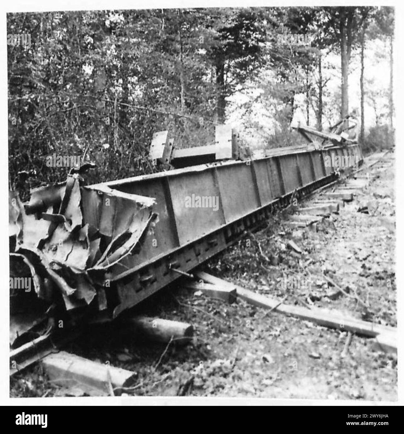 CAPTURED FLYING BOMB SITE - The destroyed launching platform , British ...