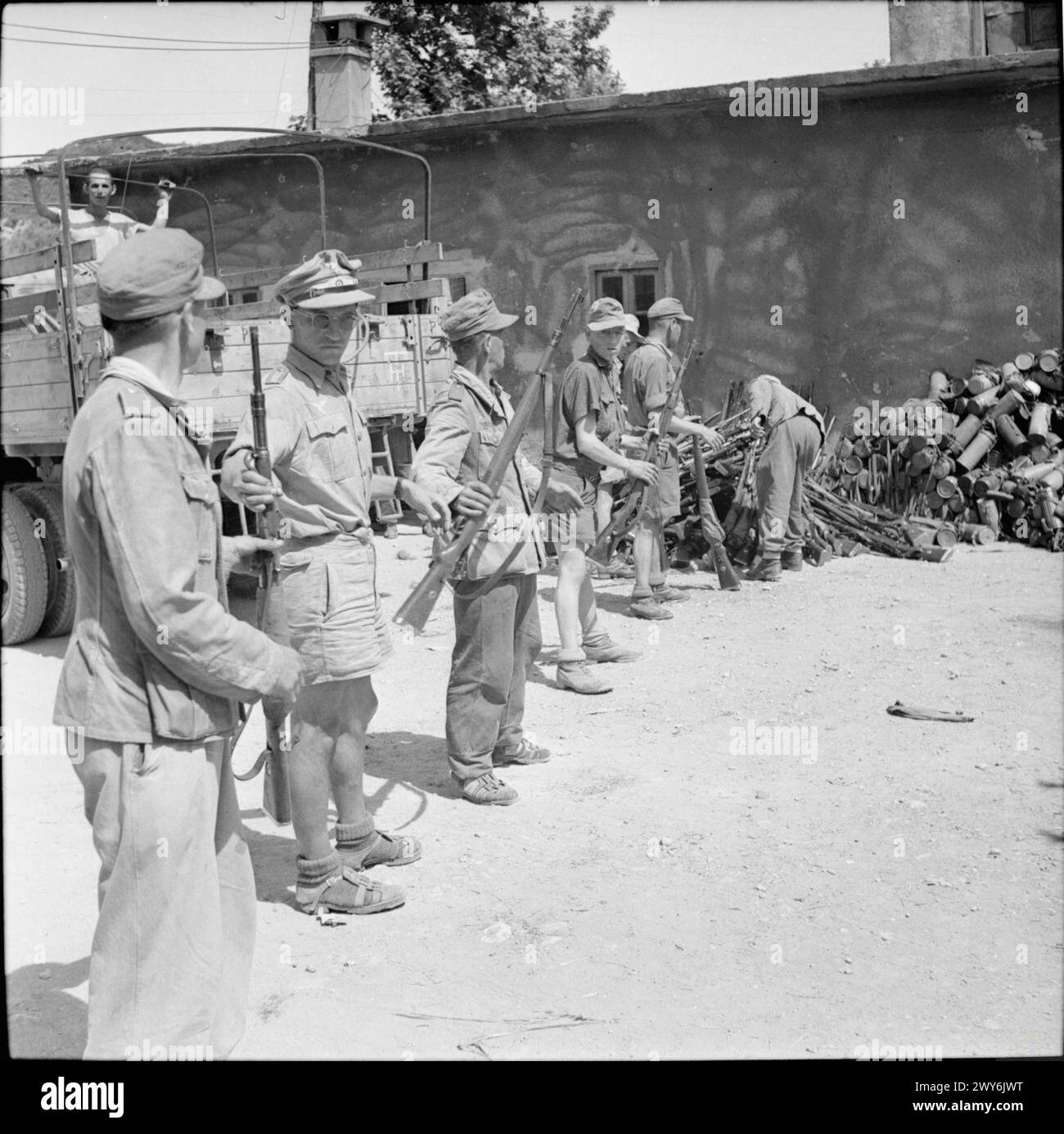THE LIBERATION OF RHODES, 1945 - German troops on Rhodes hand in their ...
