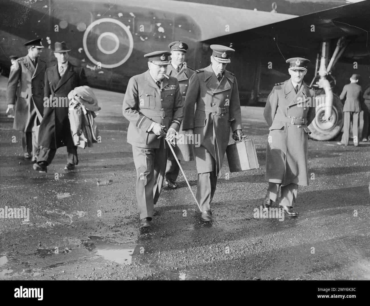 Prime Minister Winston Churchill, in RAF uniform, and Air Chief Marshal ...