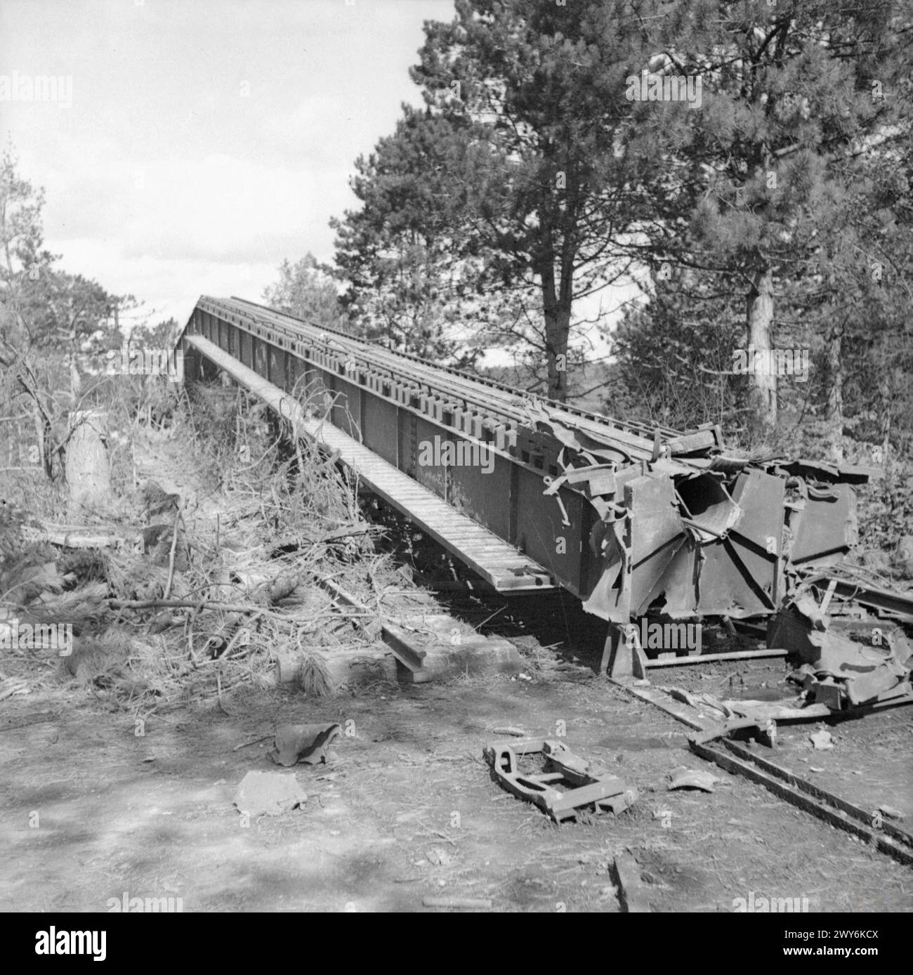 V1 FLYING BOMB - The lightly damaged launching ramp of the modified V1 ...