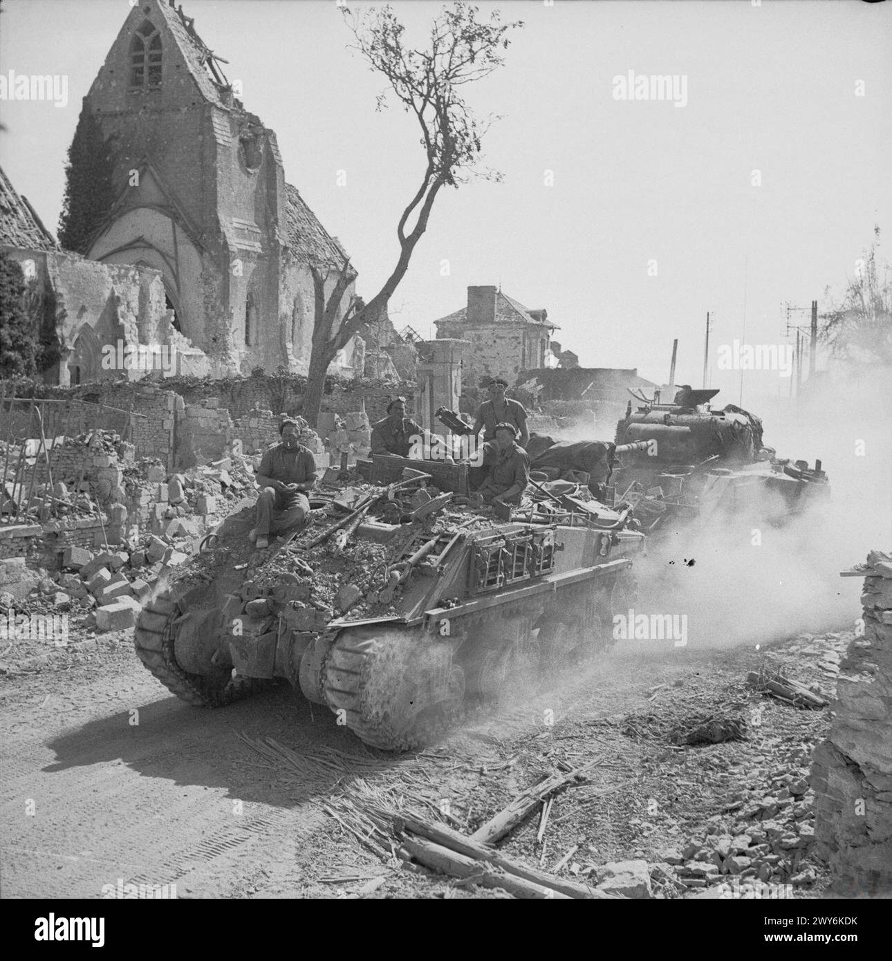 TANK RECOVERY IN BOURGUEBUS - The town of Bourguebus, five miles south ...