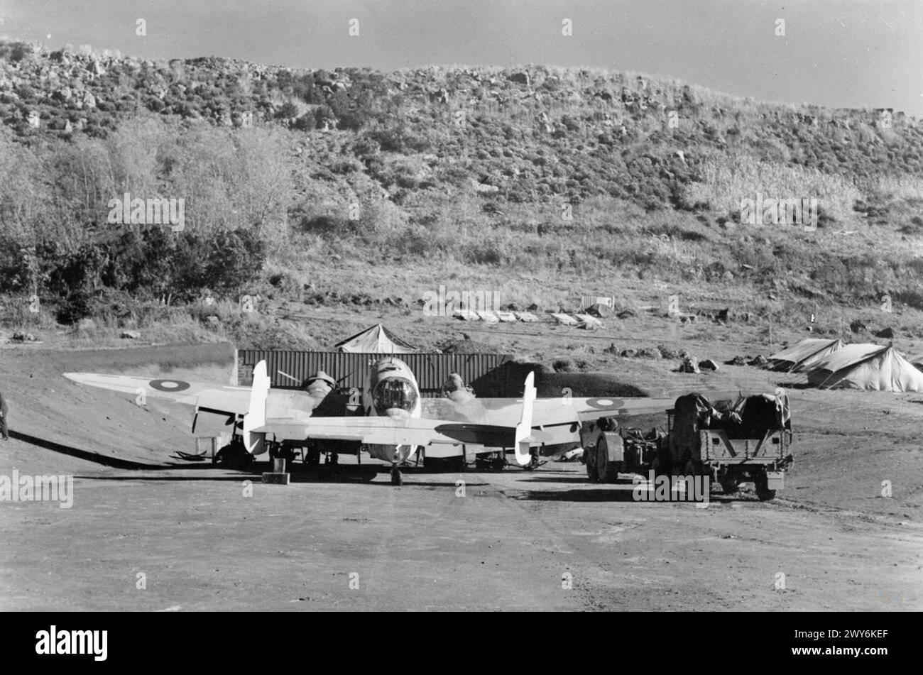 A Lockheed Hudson Mark III of No. 233 Squadron RAF Detachment undergoes ...