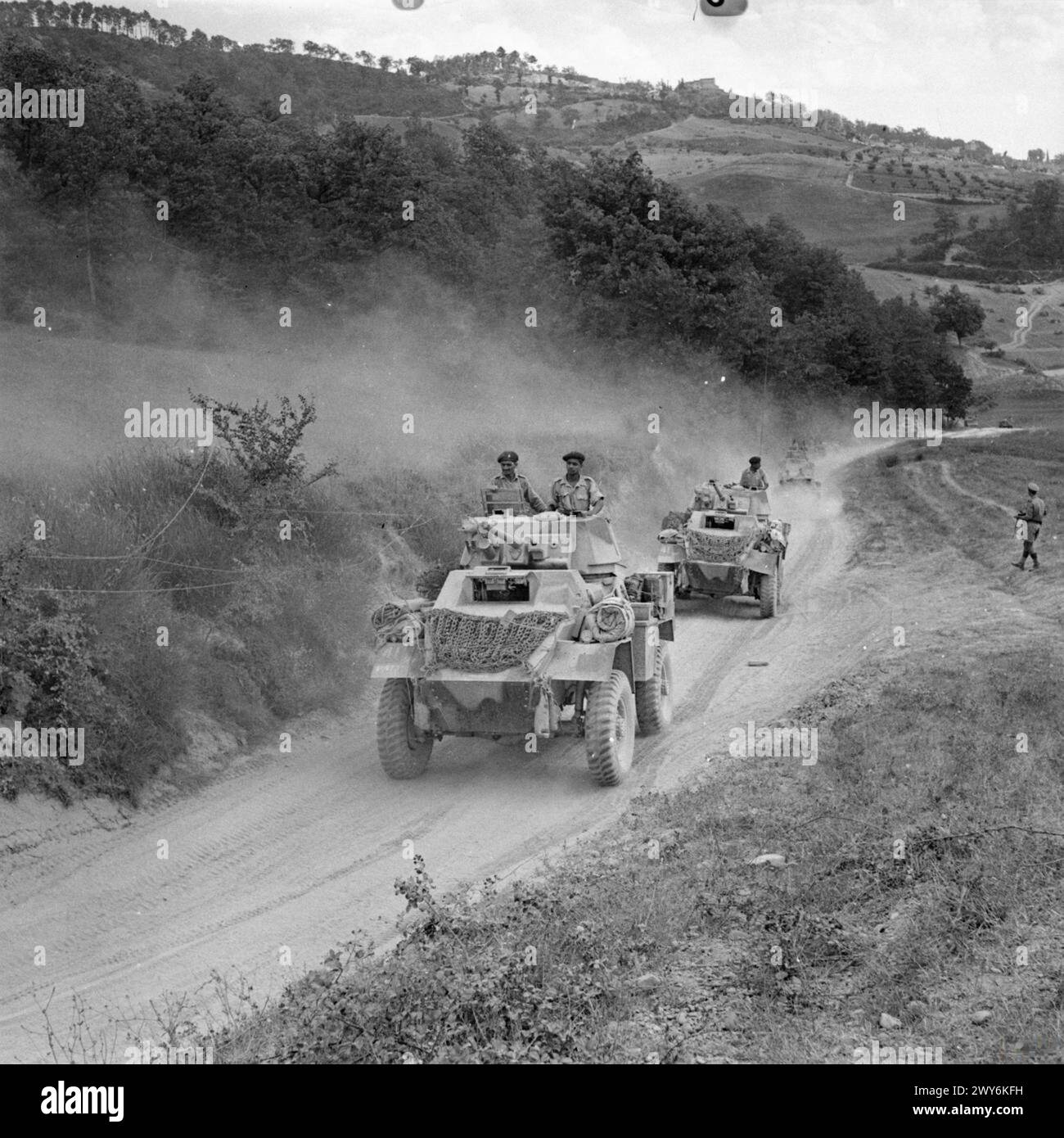 Humber armoured cars of the 10th Indian Division operate in Italy under ...